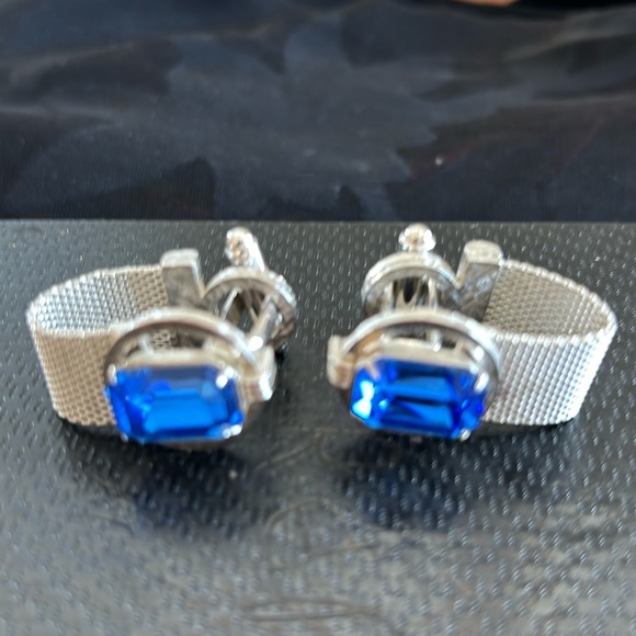 Dante | Accessories | Vintage Dante Marked Mesh Wrap Around Silver Tone With Blue Crystal Cuff ...